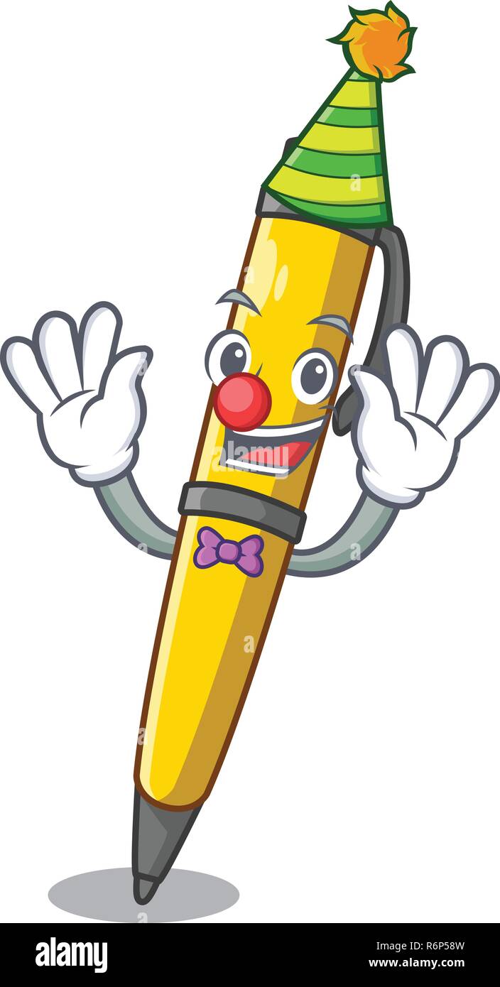 Clown antique ink pen shape on cartoon Stock Vector Image & Art - Alamy