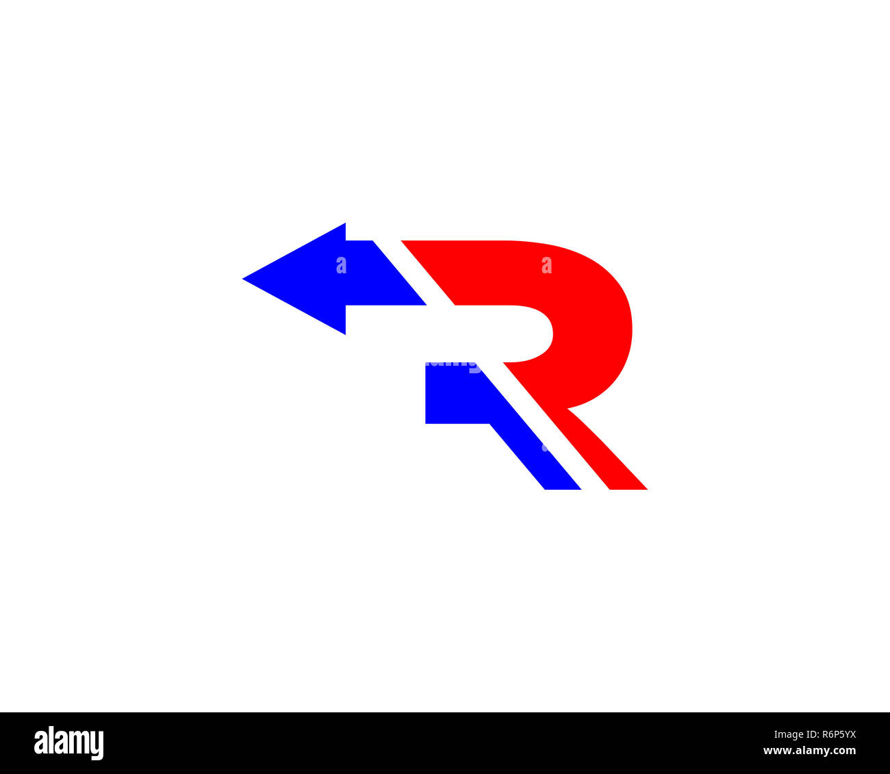 r letter arrow logo Stock Photo - Alamy
