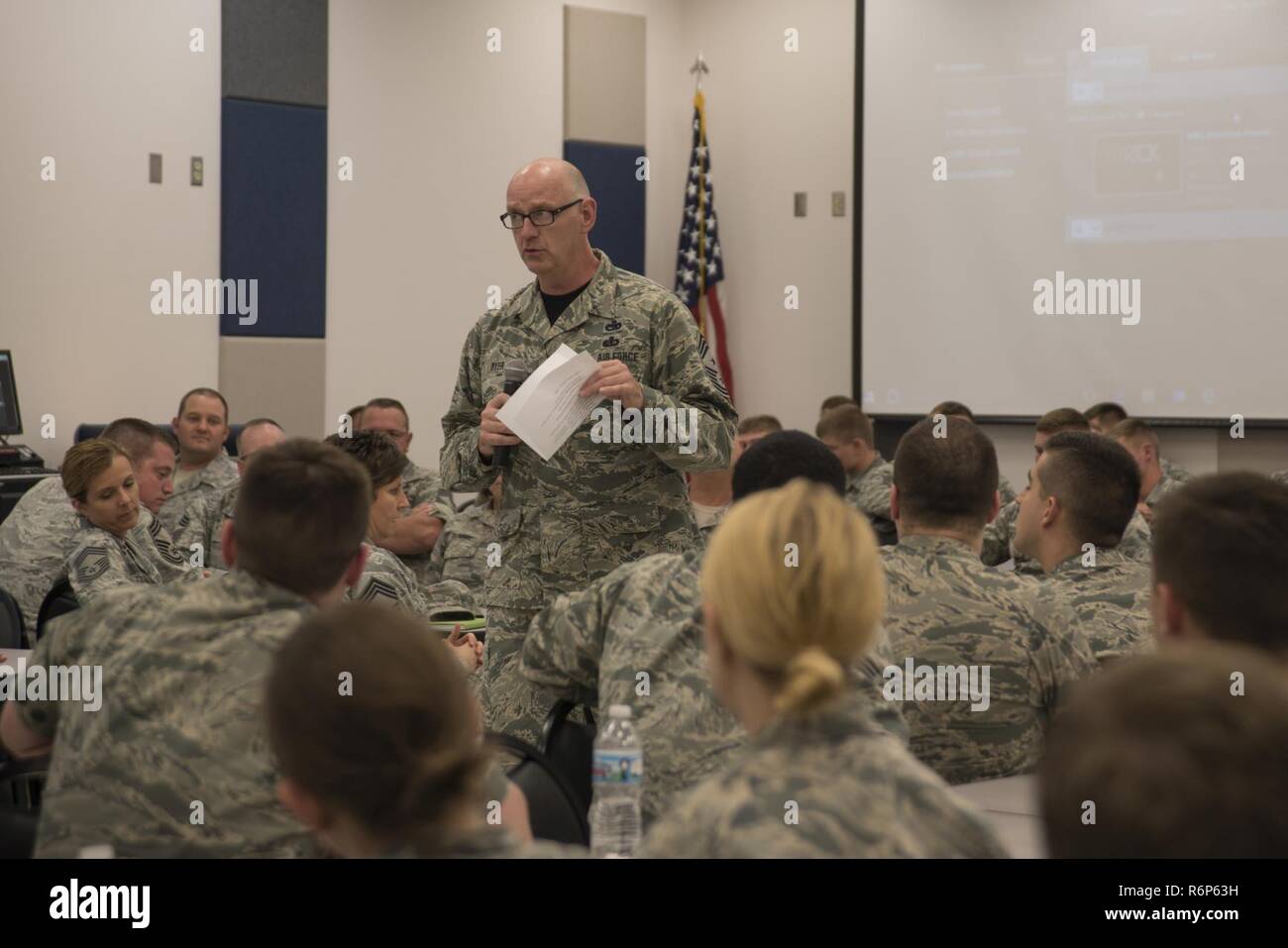 Chief Master Sgt. Mark Dyer, the command chief of the 179th Airlift ...