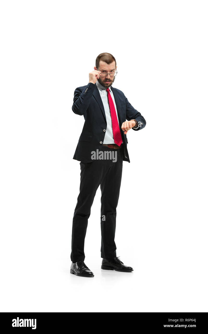 Man watching clock Cut Out Stock Images & Pictures - Alamy