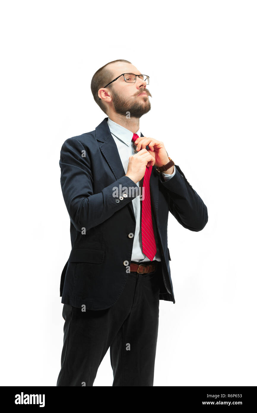 Full body portrait of businessman on white Stock Photo - Alamy