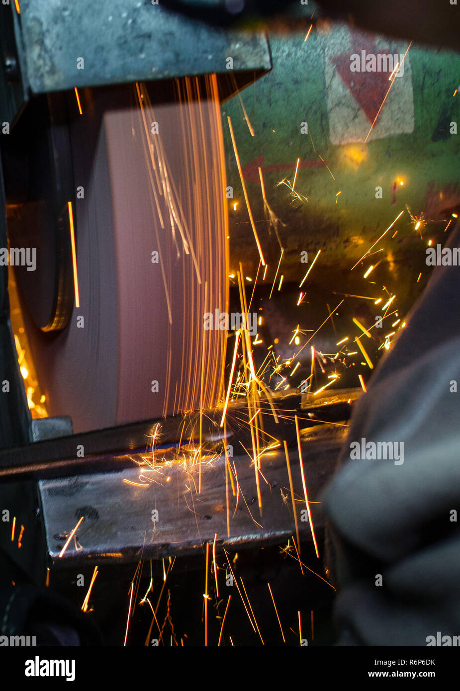 Industrial Grinder and Sparks Stock Photo - Alamy