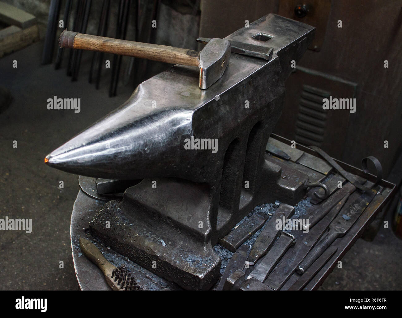 Blacksmith at work Stock Photo - Alamy