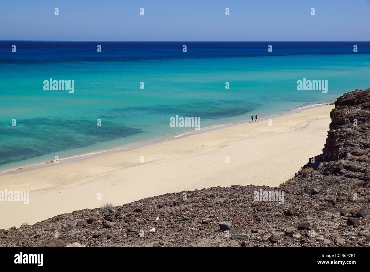 fuerteventura: crystal clear water and panoramic view of jandia beach ...