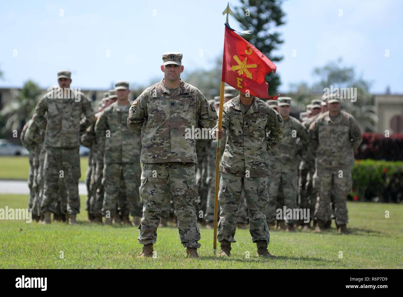 U.S. Army Task Force Talon members stand in formation during a change ...