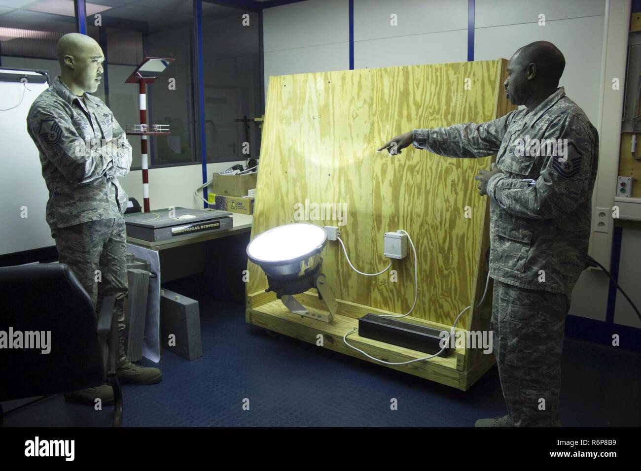 At right, Master Sgt. Brian Lee, superintendent, explains the Ramstein ...