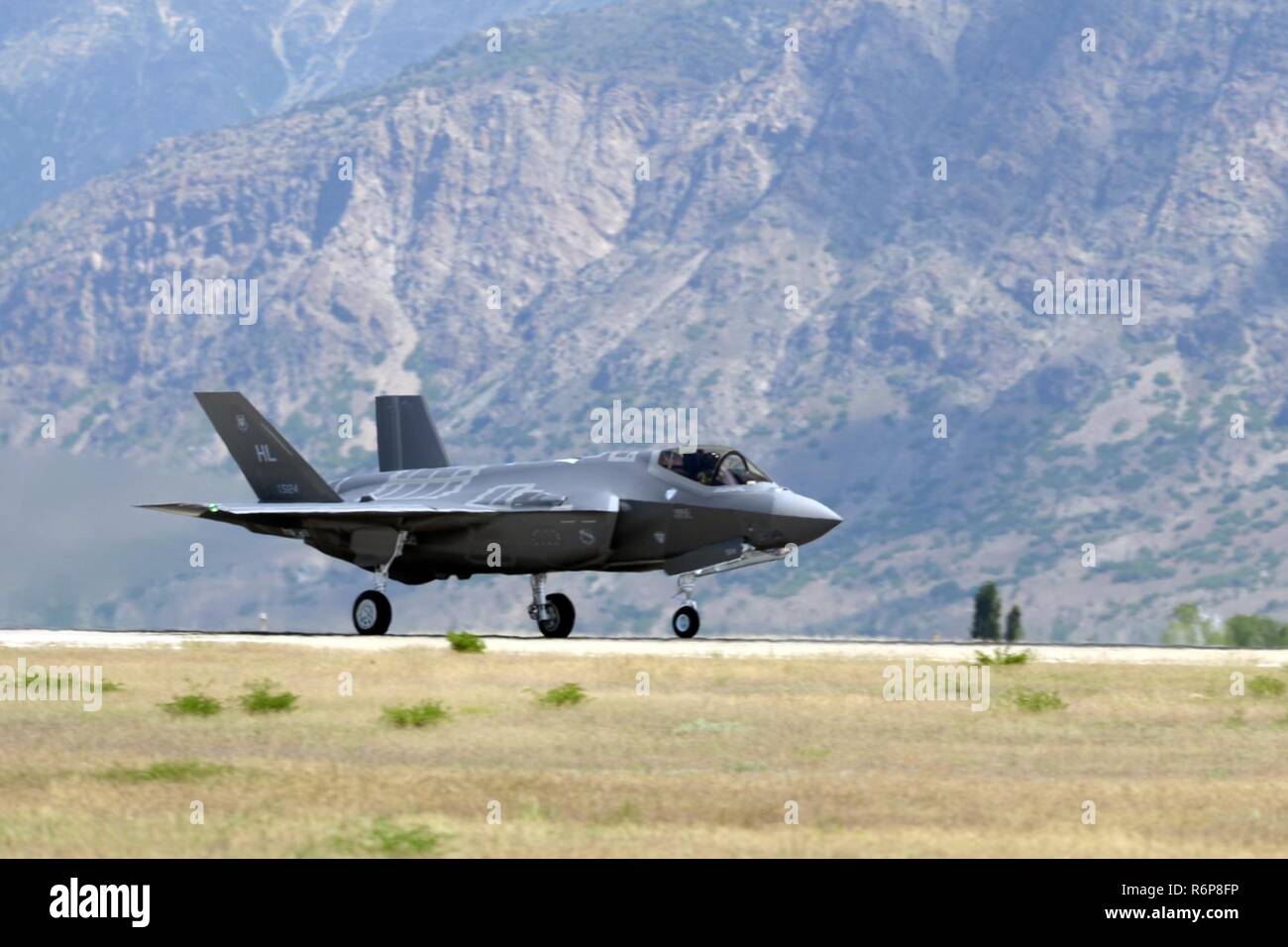 An F-35A Lightning II aircraft assigned to Hill Air Force Base takes ...