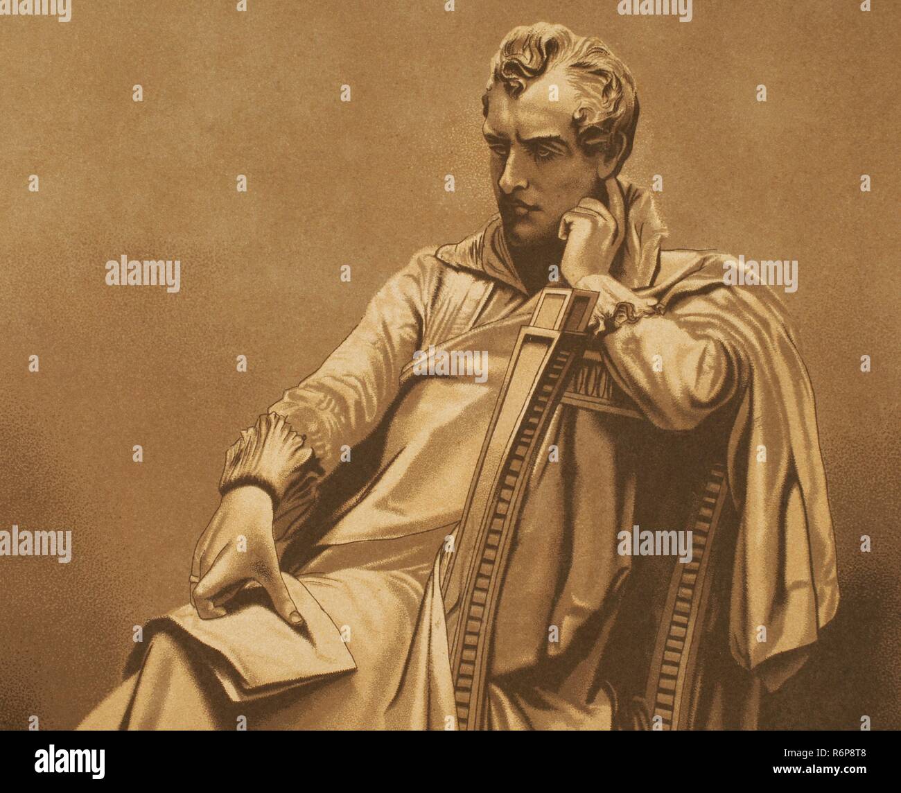 Lord Byron (1788-1824). British nobleman, poet an politician. Figure of ...