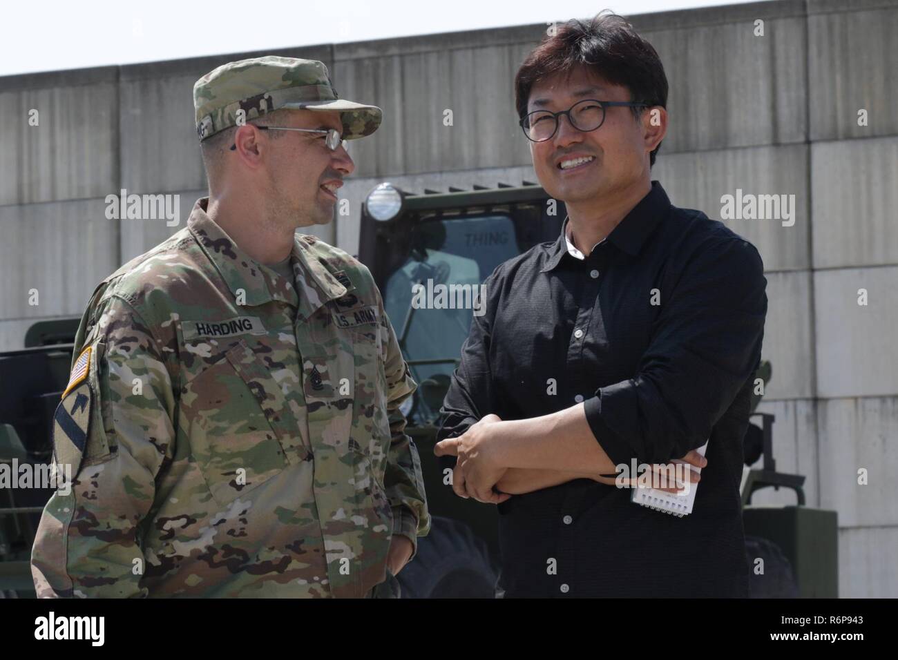 Command Sgt. Maj. Harding, 6-52 Air Defense Artillery battalion command ...