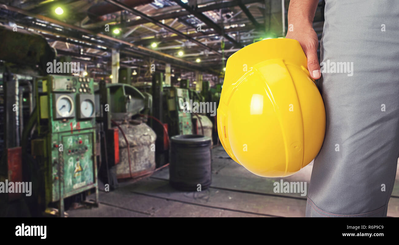 Worker with safety helmet Stock Photo - Alamy