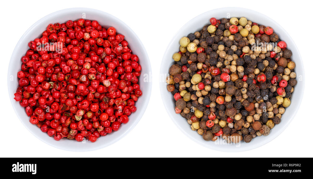 pepper grains peppercorns collection isolated from above isolated cut ...