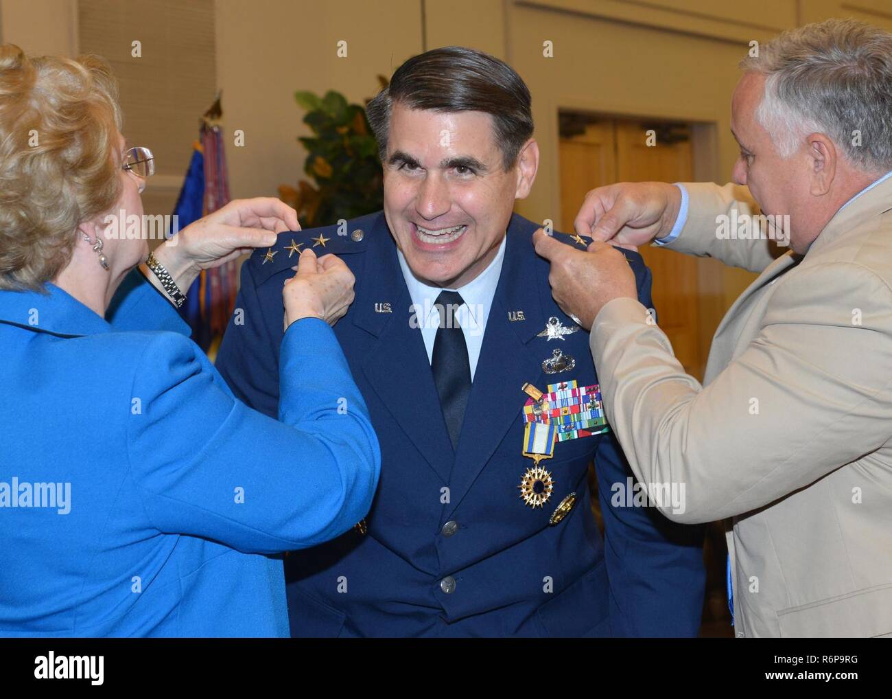 Lt. Gen. Bradford Shwedo, former commander, 25th Air Force, receives ...