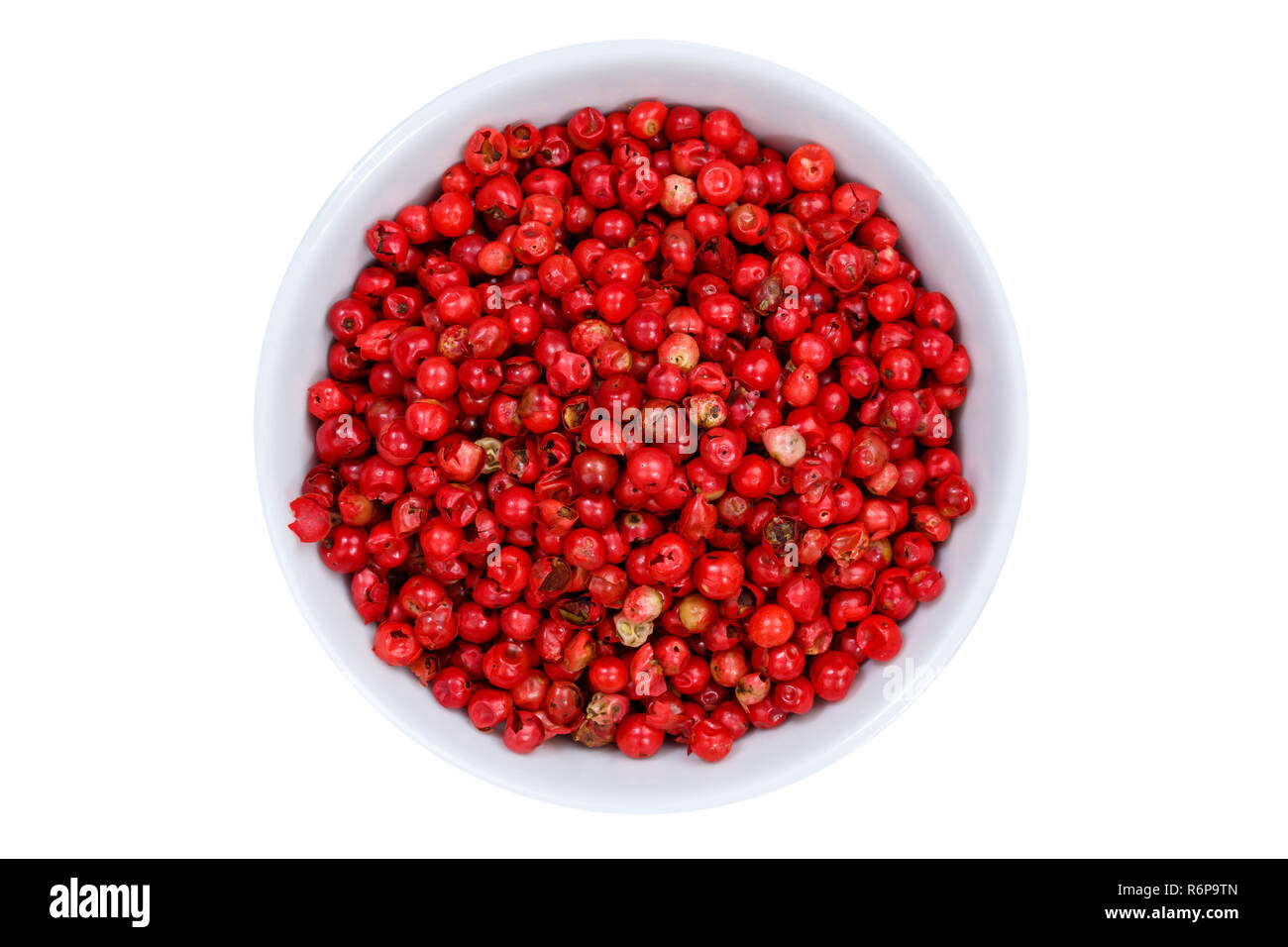 red pepper grains peppercorns red isolated from above isolated cut out ...