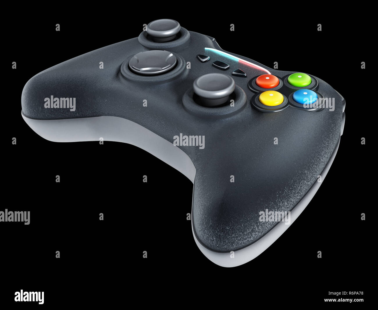 Generic game controller isolated on black background. 3D illustration ...