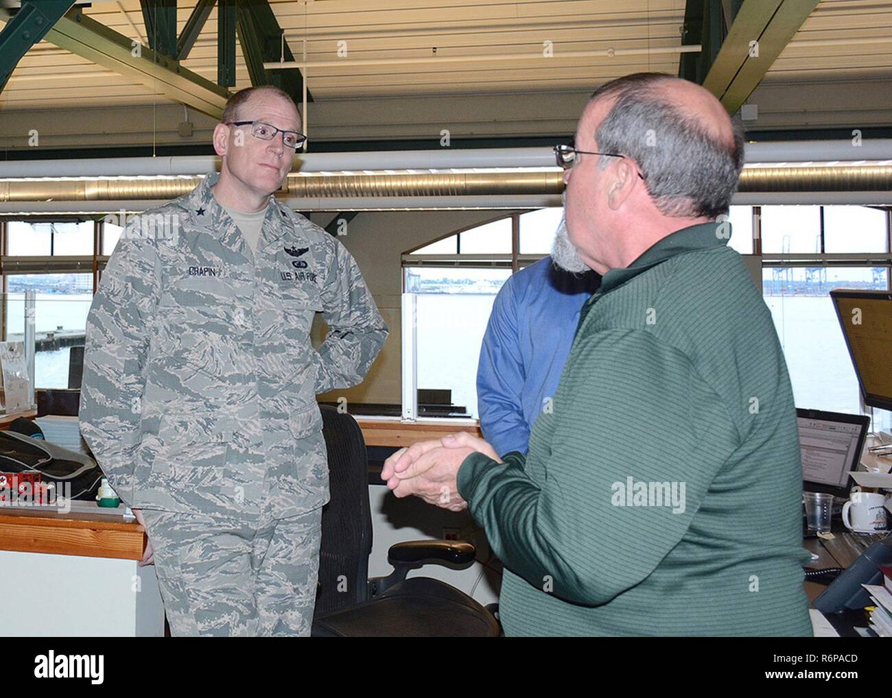Vane Brothers General Manager Don Browning demonstrates the operations ...