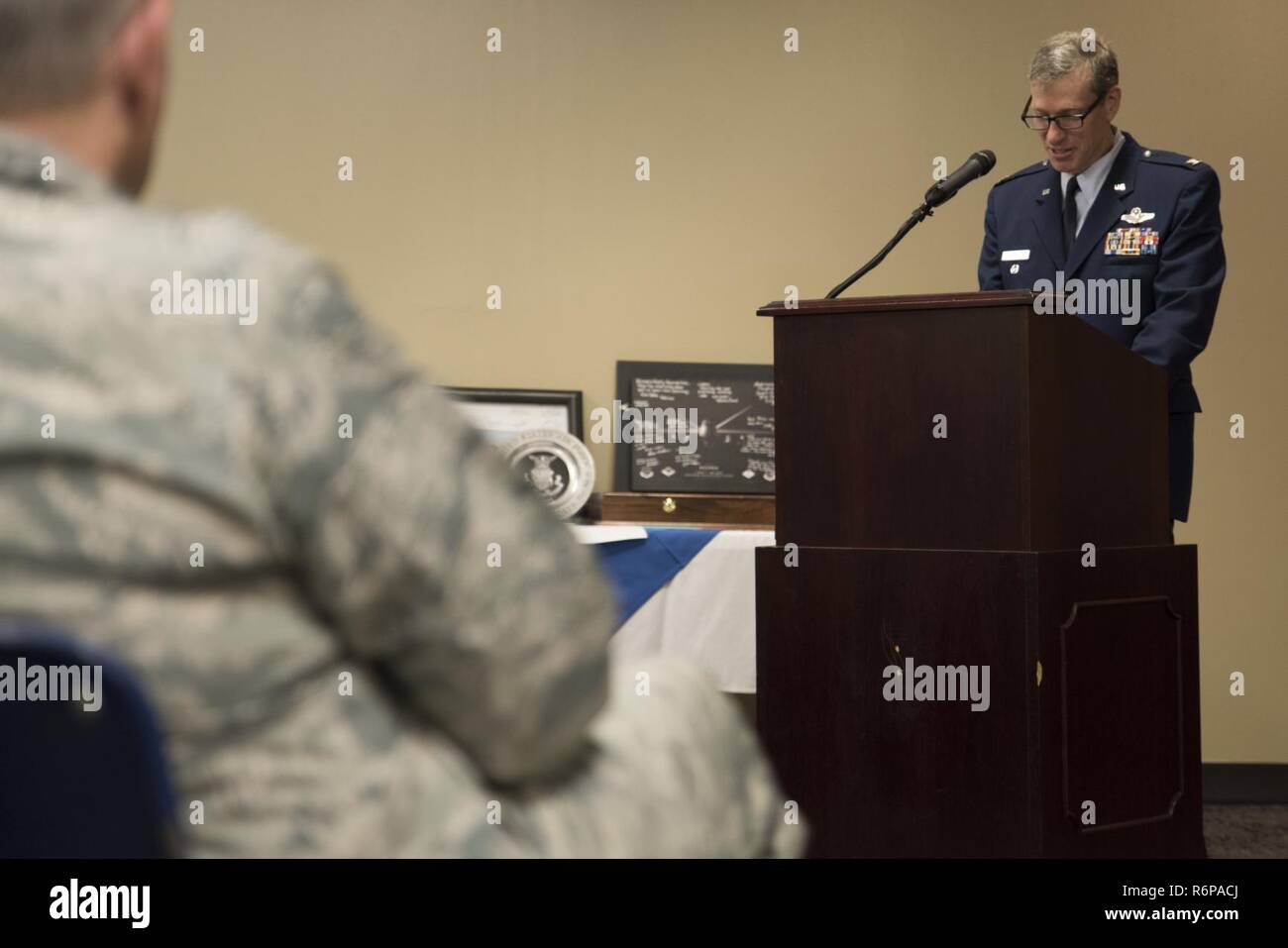 Retired Col. Mark W. Anderson, former Commander 188th Wing, presides ...