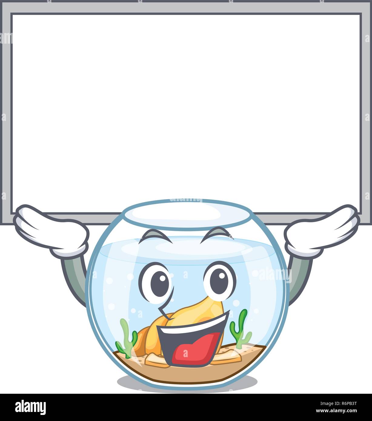 Up board cartoon goldfish a in on fishbowl Stock Vector Image & Art - Alamy
