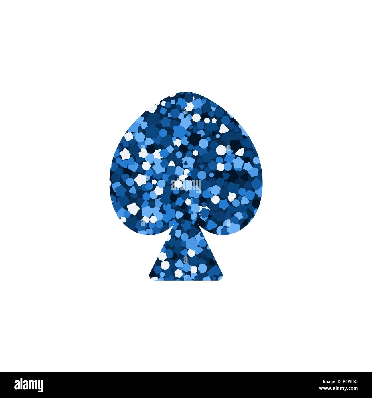 Playing card suit icon. Blue sequin. Pikes Spades . Vector illustration ...