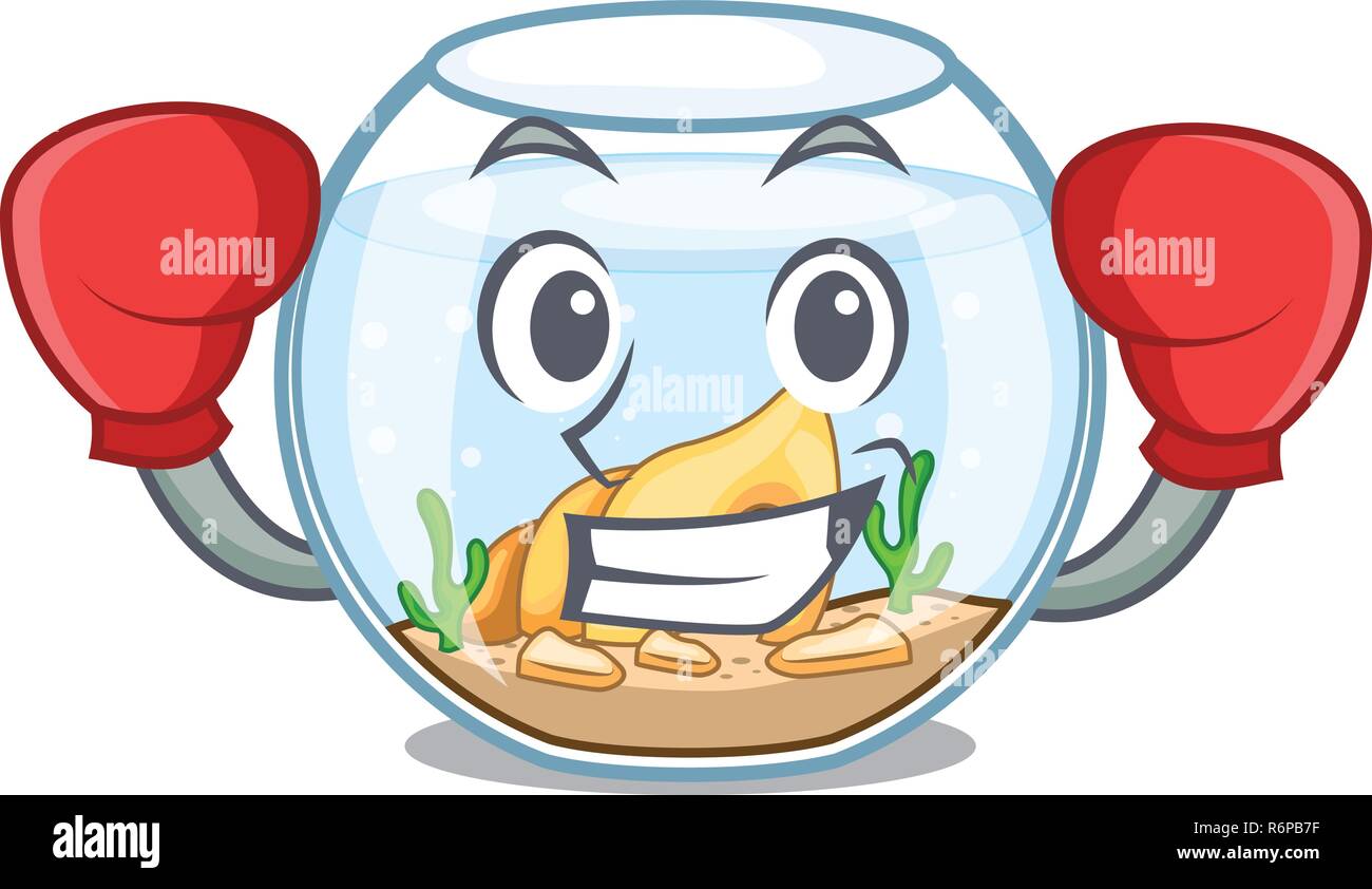 Boxing cartoon goldfish a in on fishbowl Stock Vector Image & Art - Alamy