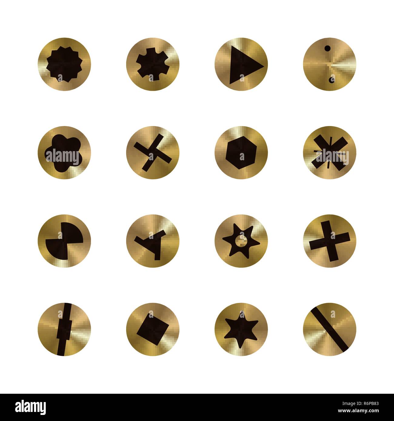Screwdriver head types. Vector illustration. Icons set Stock Vector ...