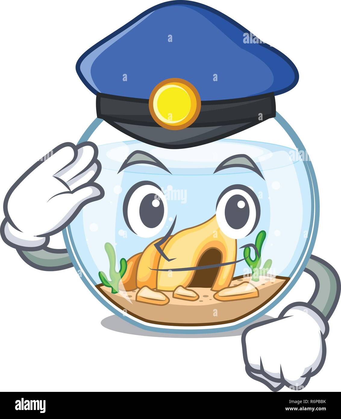 Police cartoon goldfish a in on fishbowl Stock Vector Image & Art - Alamy