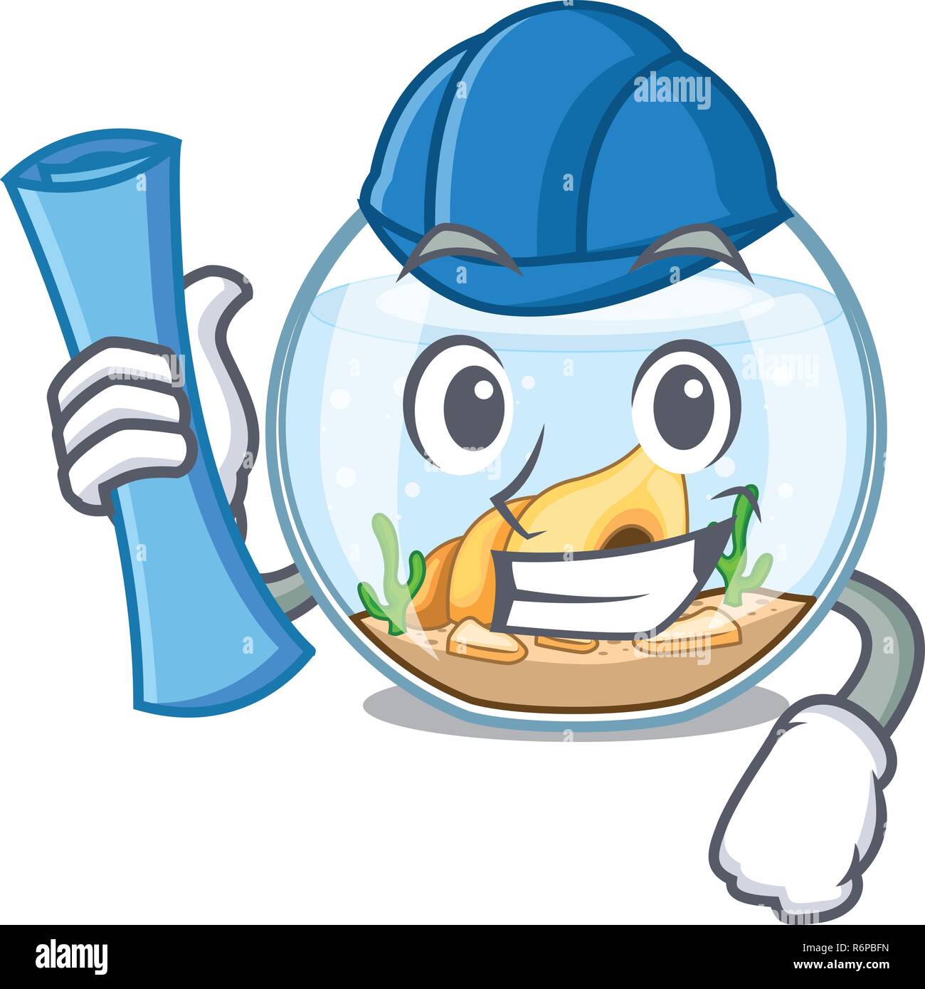 Architect fishbowl in glass sphere on mascot Stock Vector Image & Art ...