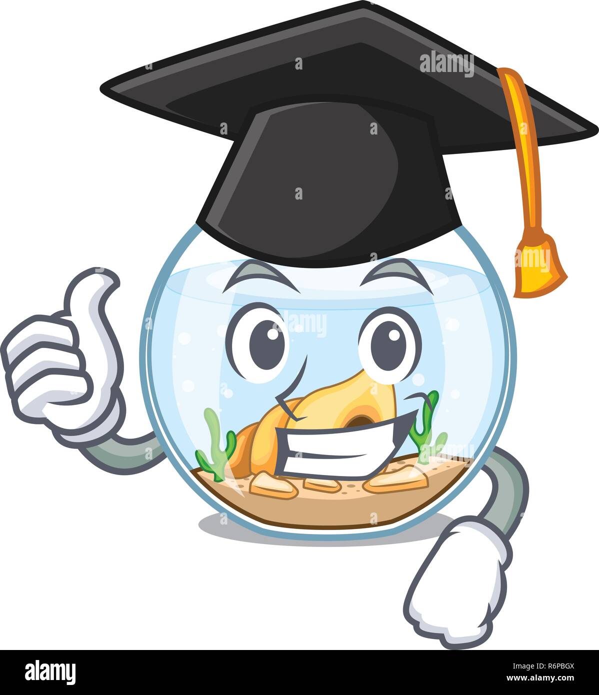 Graduation fishbowl in glass sphere on mascot Stock Vector Image & Art ...