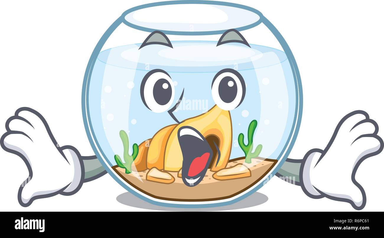Surprised fishbowl jumping outside the on character Stock Vector Image ...