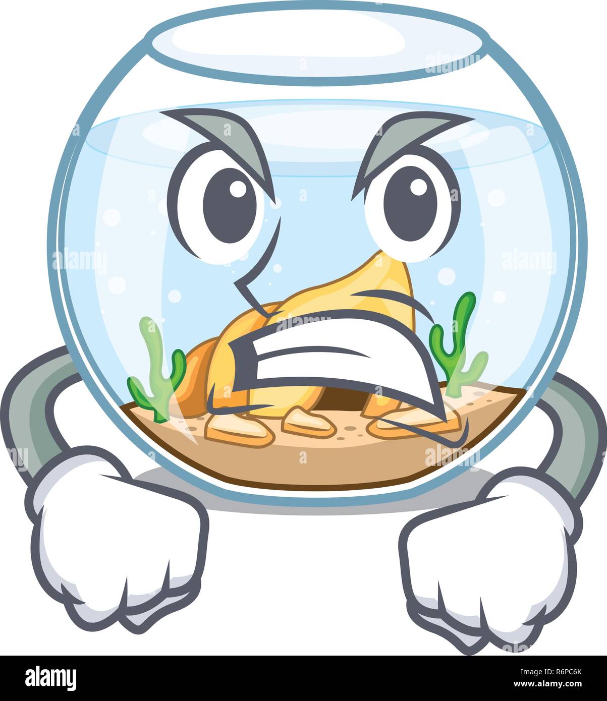 Angry fishbowl jumping outside the on character Stock Vector Image ...