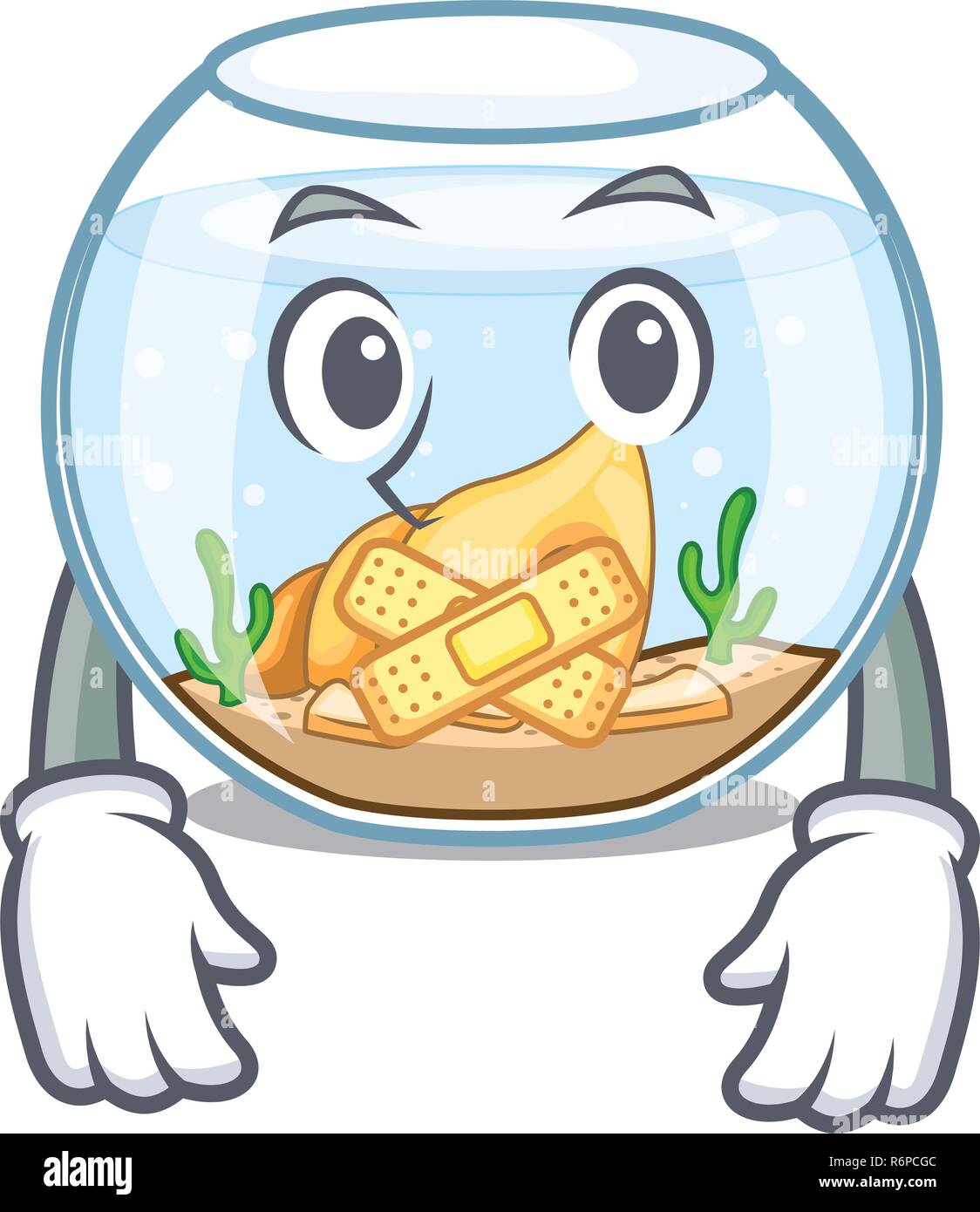 Silent fishbowl in a funny on cartoon Stock Vector Image & Art - Alamy