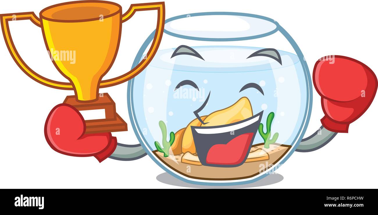 Boxing winner fishbowl in a funny on cartoon Stock Vector Image & Art ...