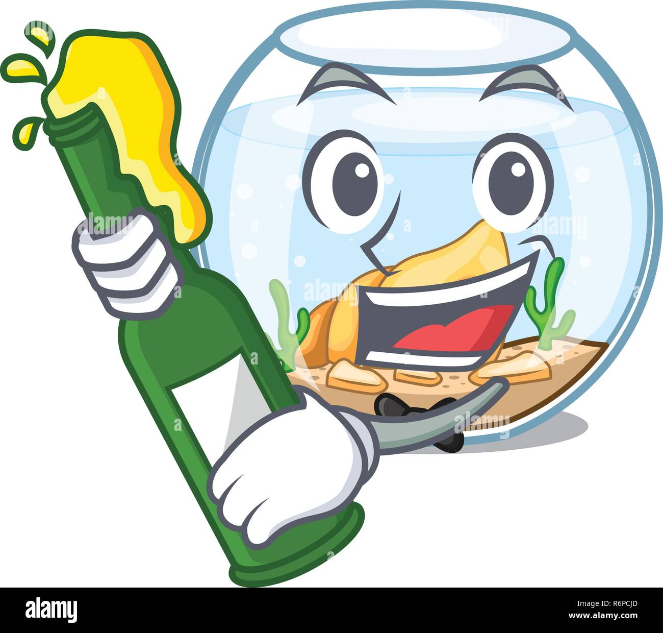 With beer fishbowl in a funny on cartoon Stock Vector Image & Art - Alamy