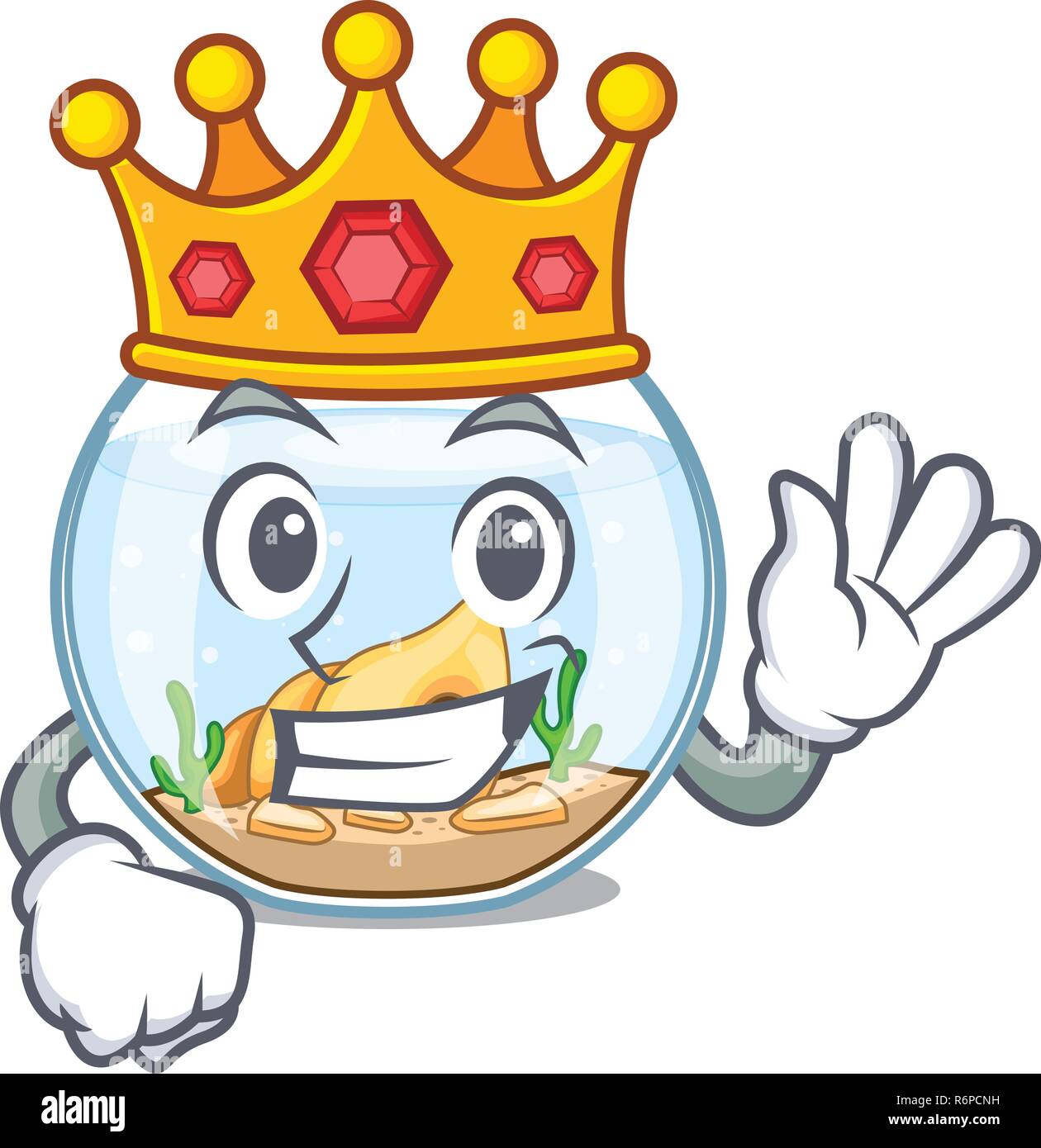 King fishbowl in a funny on cartoon Stock Vector Image & Art - Alamy