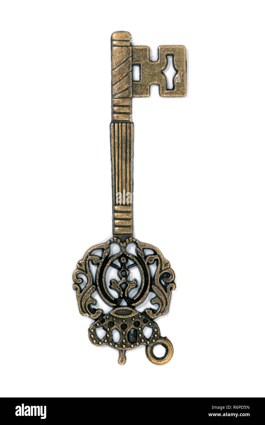 vintage fantasy detailed golden key Stock Photo - Alamy