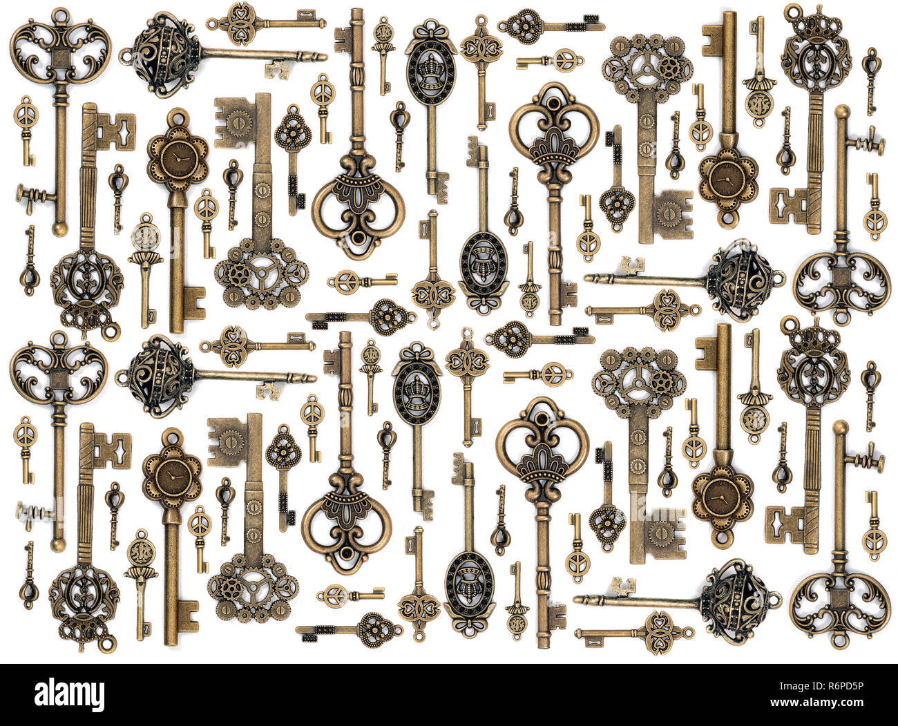 vintage fantasy detailed golden keys Stock Photo - Alamy