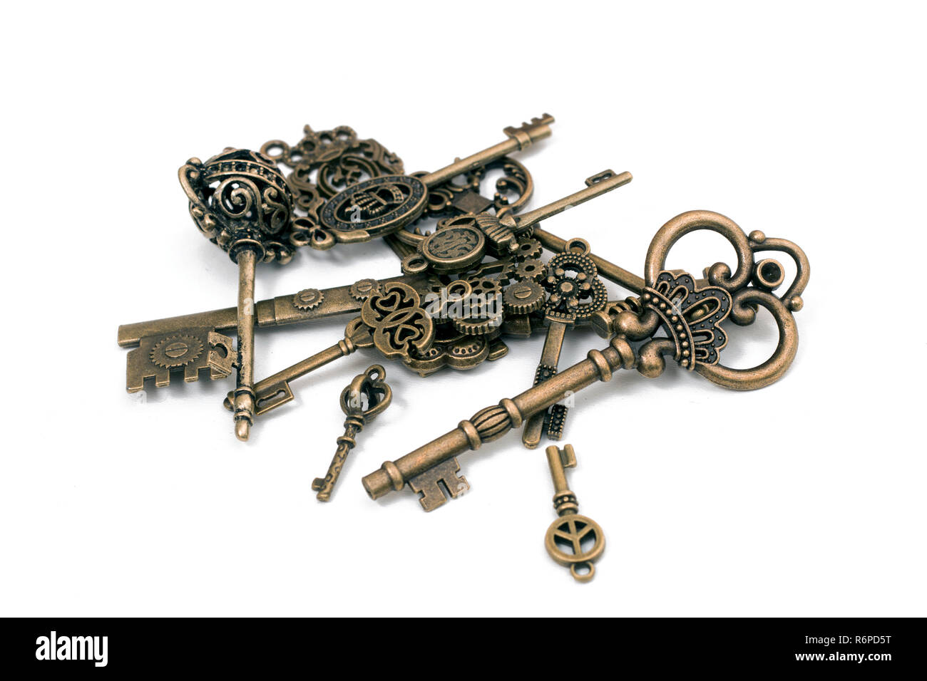 vintage fantasy detailed golden keys Stock Photo - Alamy