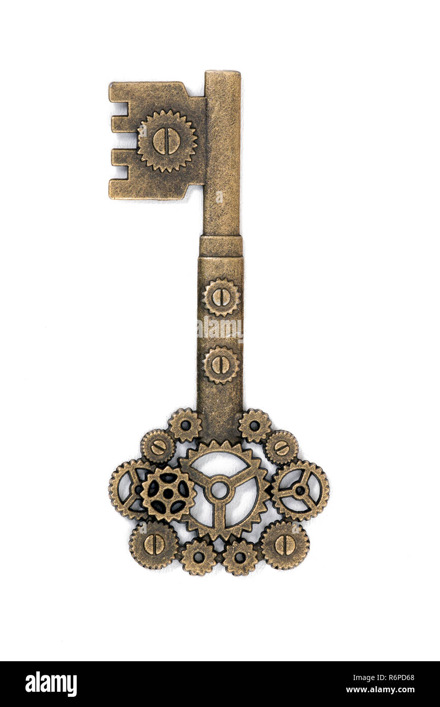 vintage fantasy detailed golden key Stock Photo - Alamy