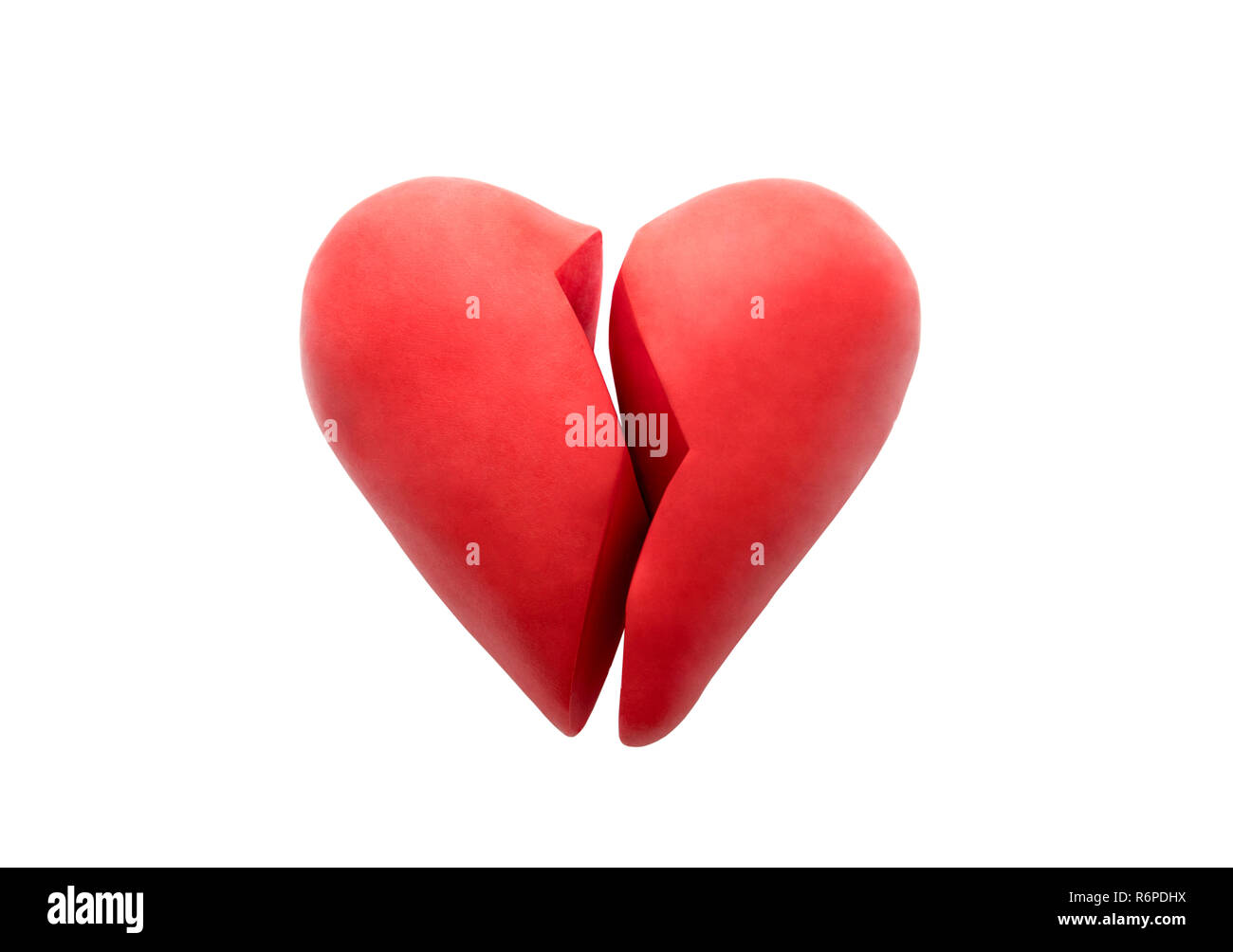 Broken heart isolated on white background with clipping path Stock ...