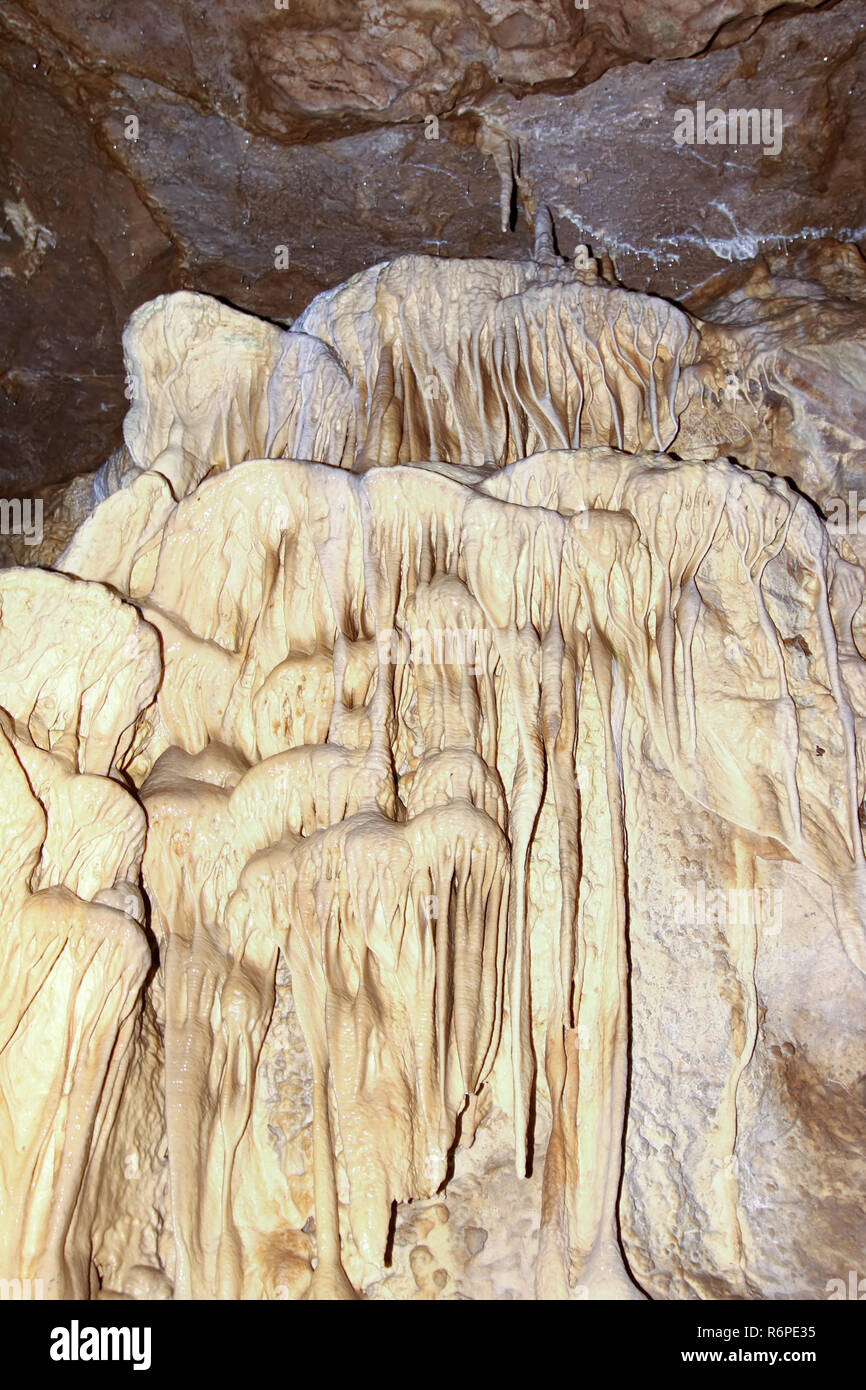 Stalactite formation in karst cave Stock Photo - Alamy