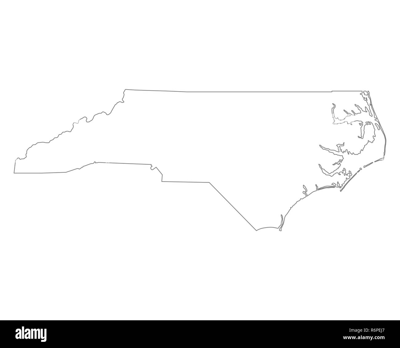 North carolina geographical map