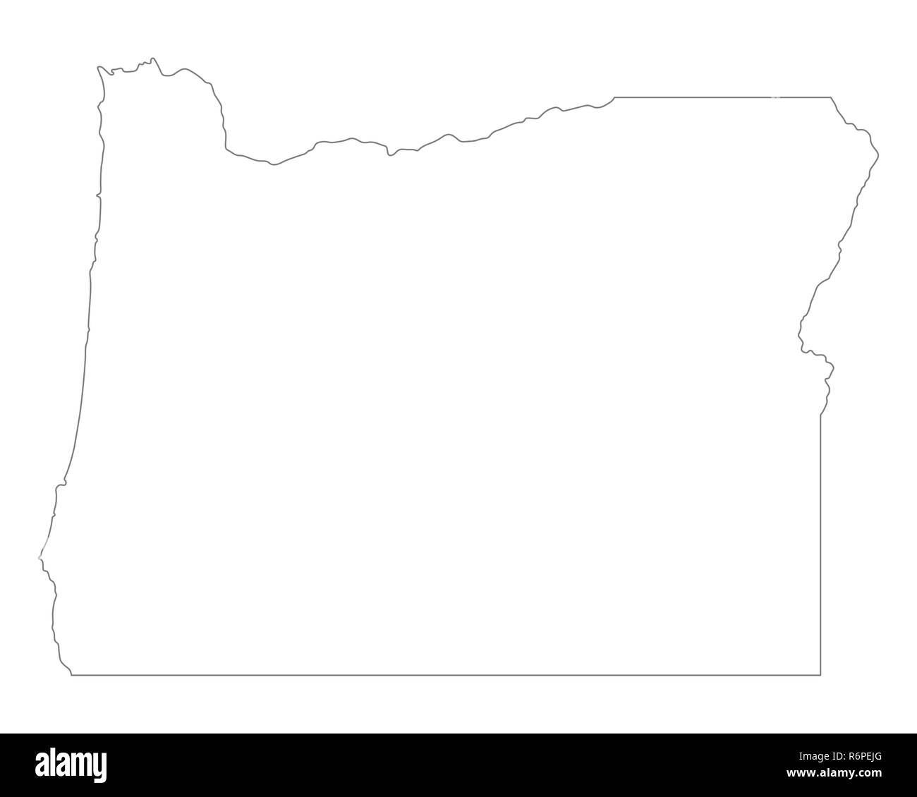 Oregon state map usa Black and White Stock Photos & Images - Alamy