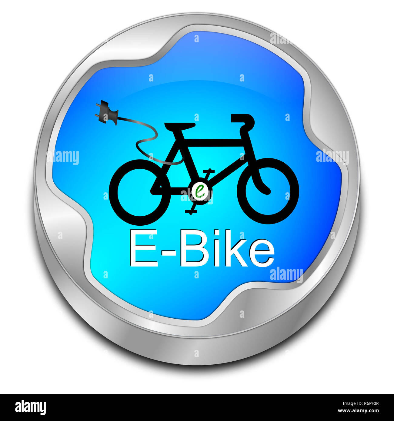 glossy blue E-Bike Button - 3D illustration Stock Photo - Alamy