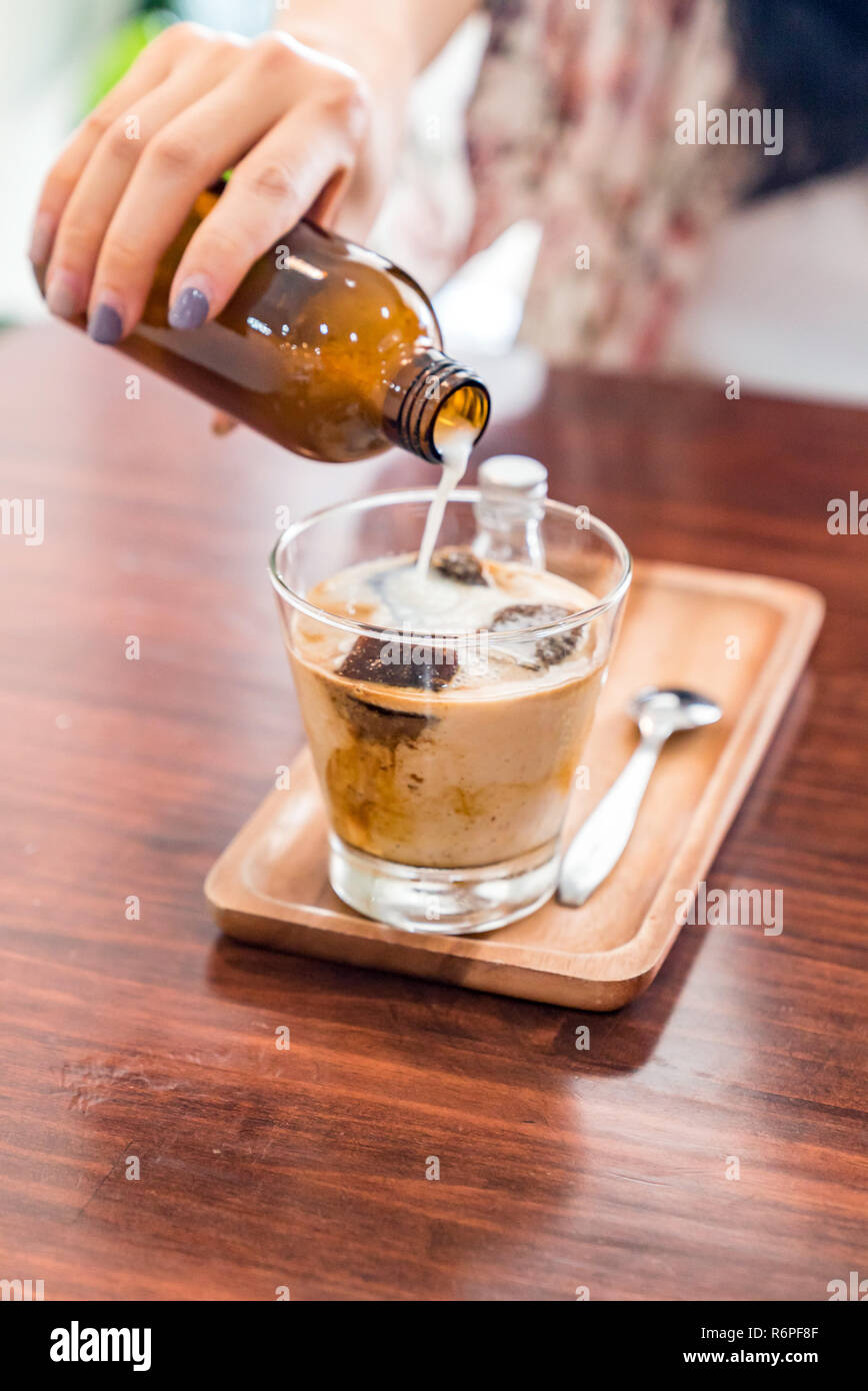 Coffee Cube Latte Stock Photo - Alamy