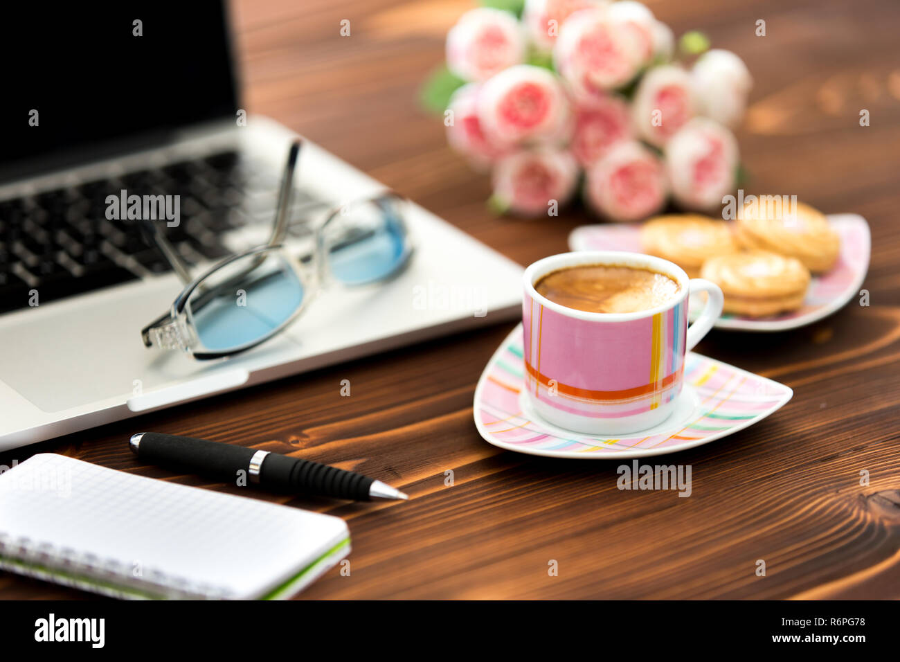 Coffee and Laptop Stock Photo - Alamy
