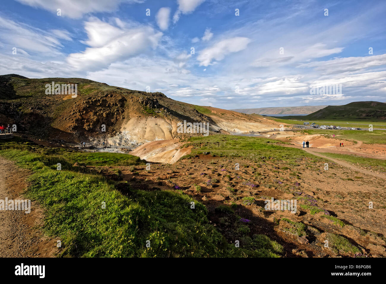 Near Hveragerði, Iceland. The geothermal hot river at Reykjadalur is a ...