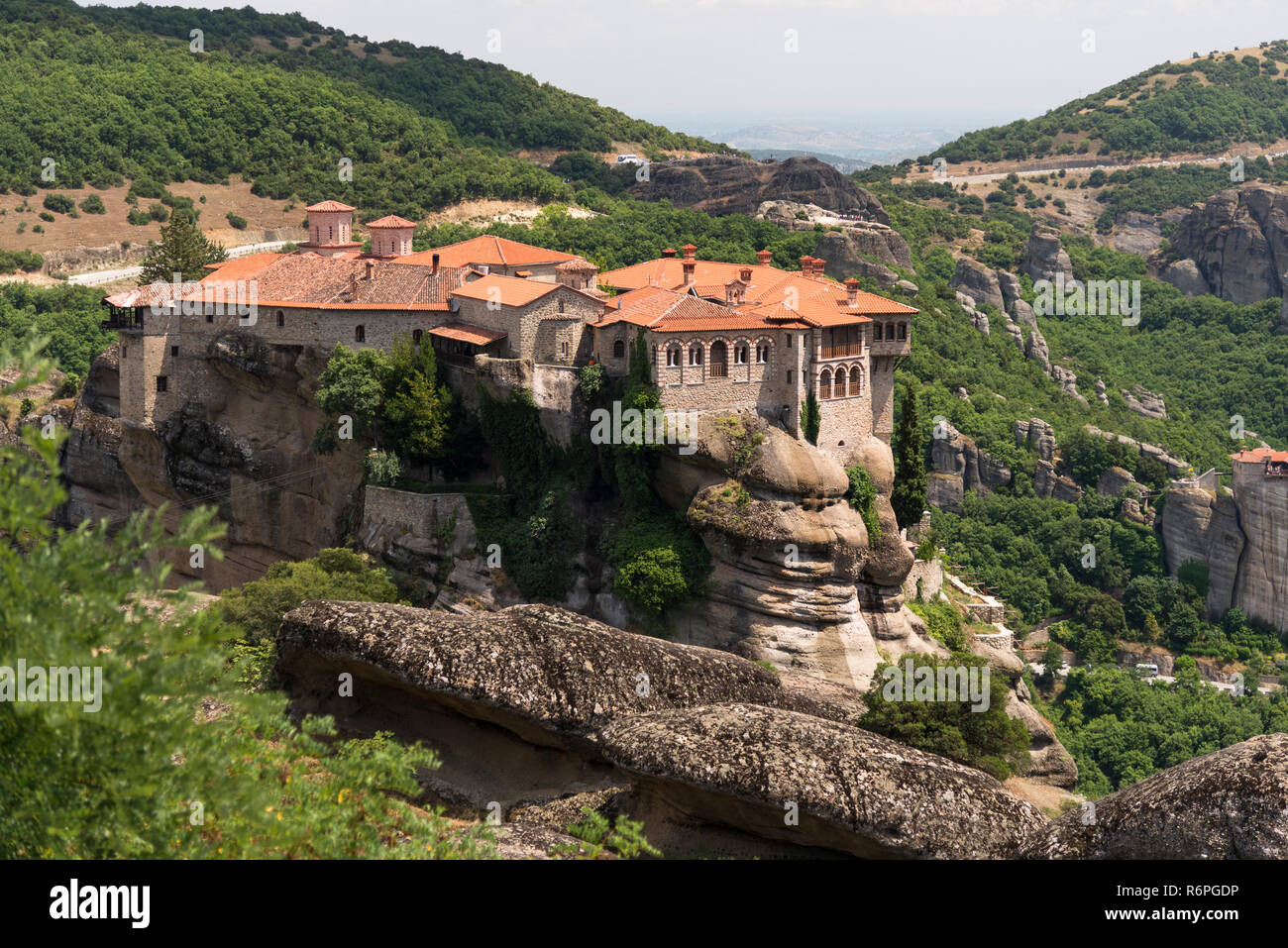 Meteora monastery region of the village of Kalambaka Greece Stock Photo ...