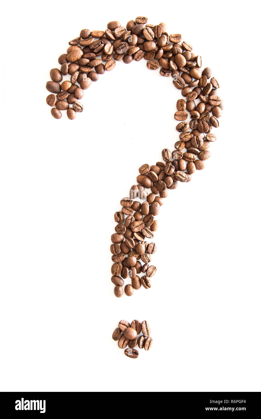 Question mark of coffee beans Stock Photo - Alamy