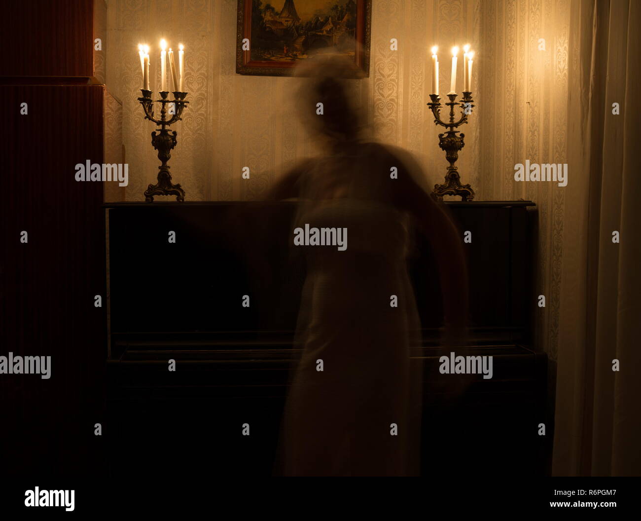 Woman ghost white dress hi-res stock photography and images - Alamy