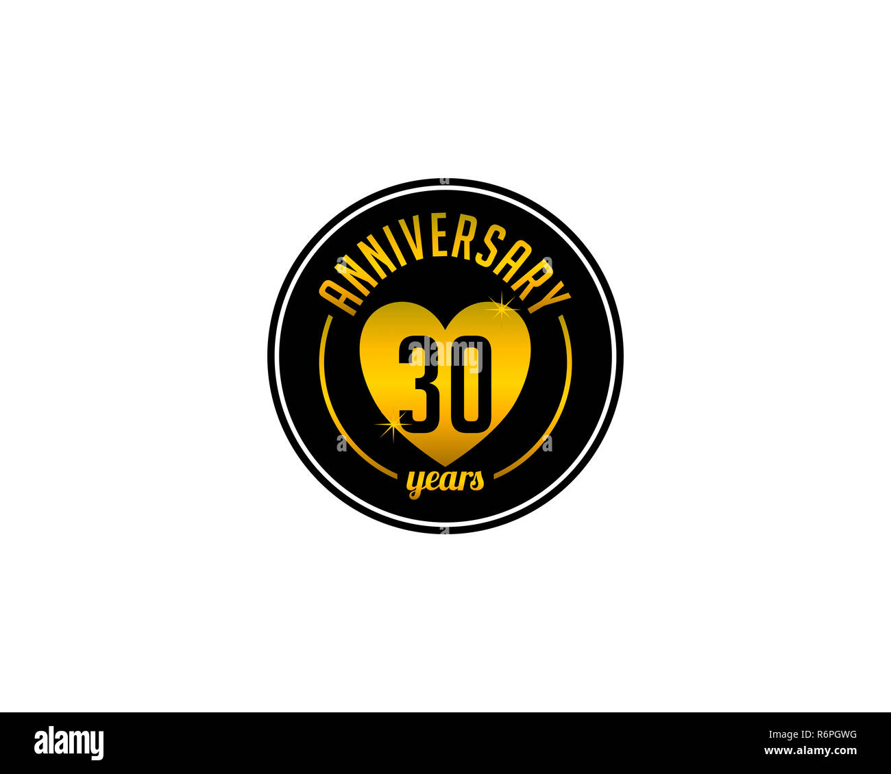 thirty year anniversary badge Stock Photo - Alamy