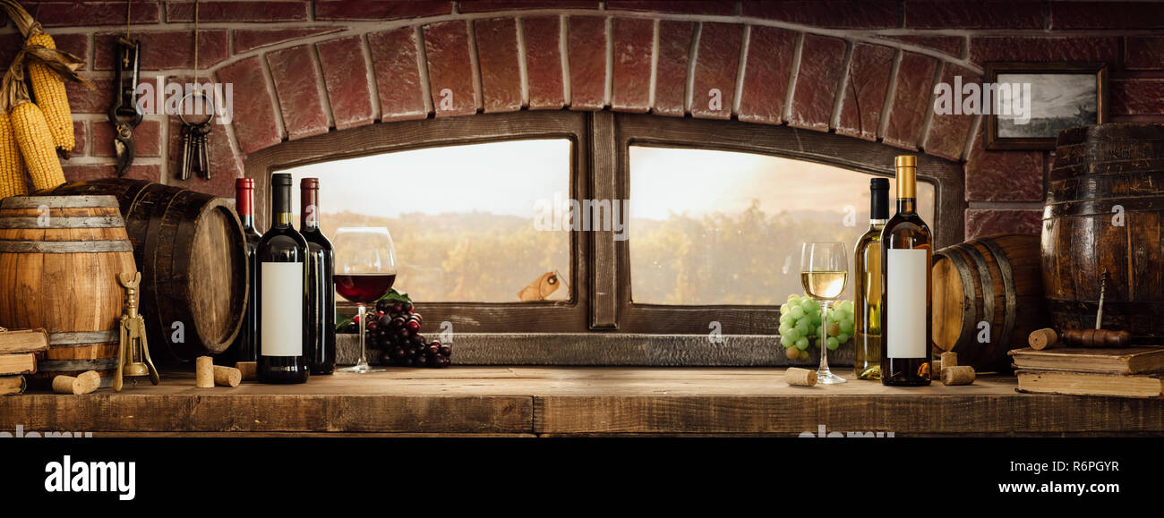 Rustic wine cellar in the countryside Stock Photo - Alamy